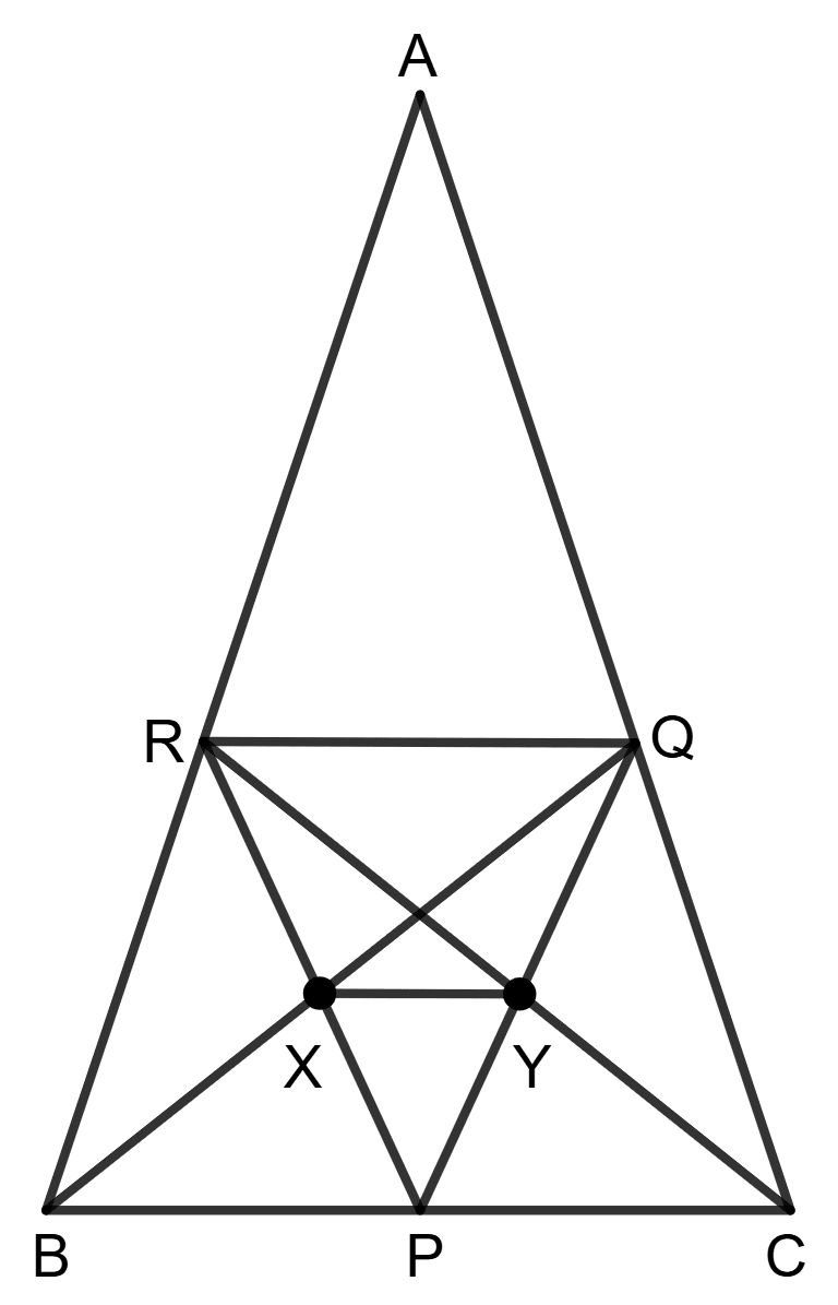 P, Q and R are the mid-points of the sides BC, CA and AB | KnowledgeBoat
