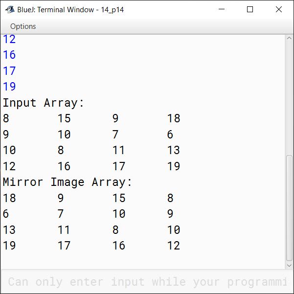 Mirror Image Of An Array Java Program KnowledgeBoat