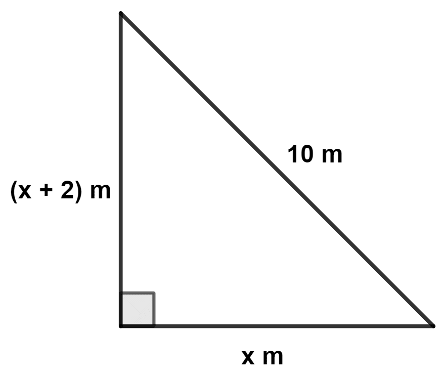 In the given figure, the value of x is : 1. 6 m 2. 8 m 3. 9 | KnowledgeBoat