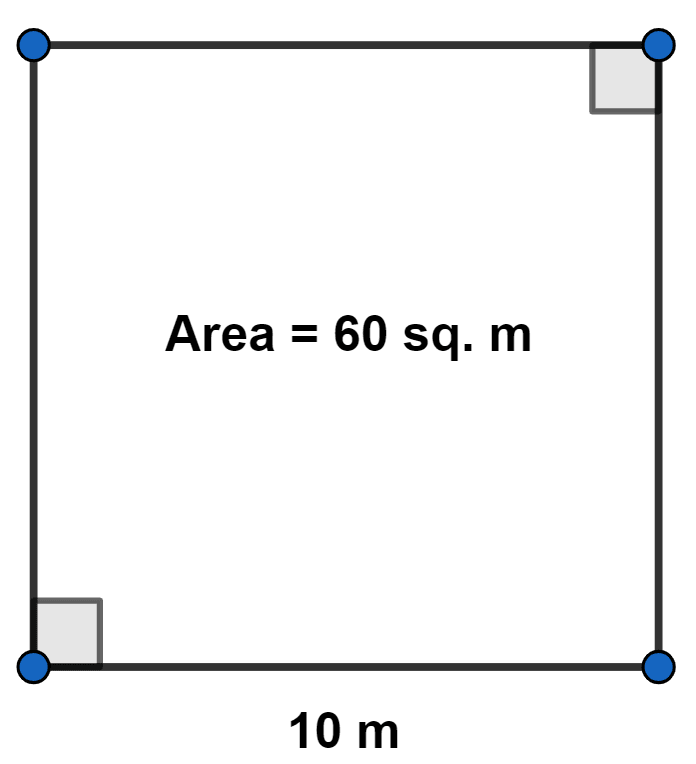 The area of the given rectangle is 60 sq. m and its longer | KnowledgeBoat