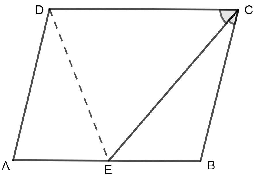In a parallelogram ABCD, E is the mid-point of side AB and | KnowledgeBoat