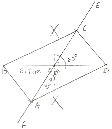 Construct a parallelogram ABCD, if : lengths of diagonals AC | KnowledgeBoat