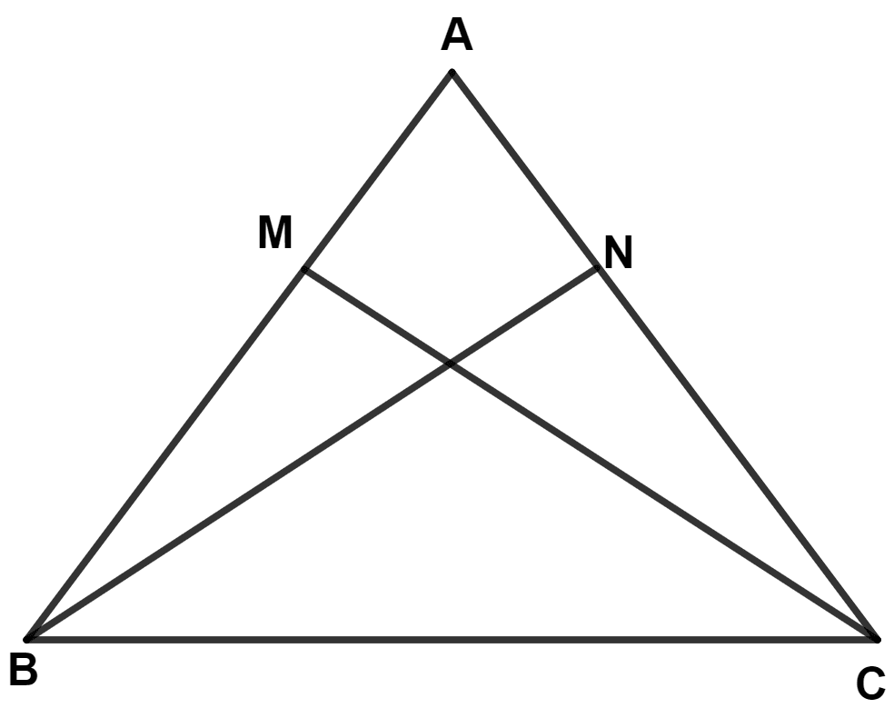The following figure shows a triangle ABC in which AB = AC. | KnowledgeBoat