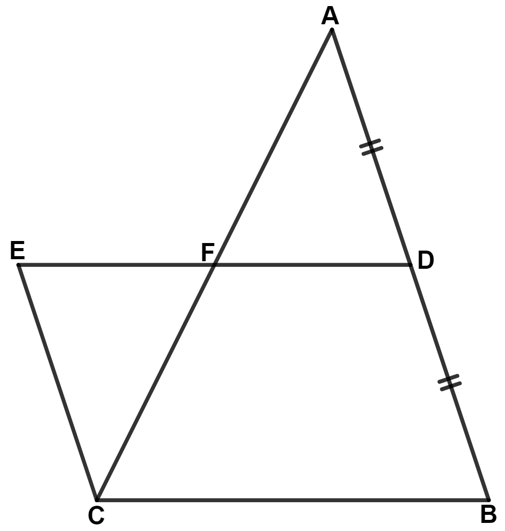 In the given figure, D is mid-point of side AB of ABC and | KnowledgeBoat