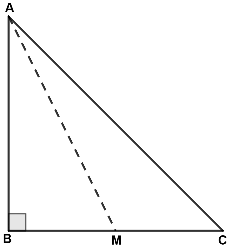 ABC is a triangle, right-angled at B. M is a point on BC. | KnowledgeBoat
