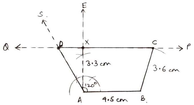 Using ruler and compasses only, construct a trapezium ABCD, | KnowledgeBoat