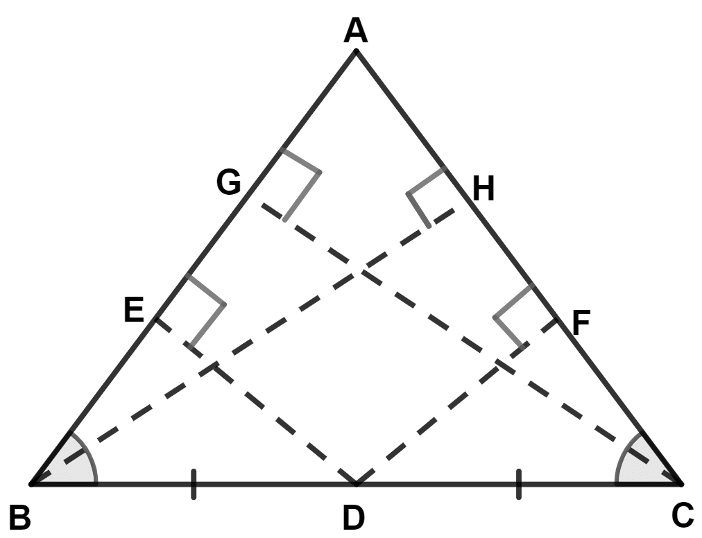 A triangle ABC has ∠B = ∠C. Prove that : (i) the | KnowledgeBoat
