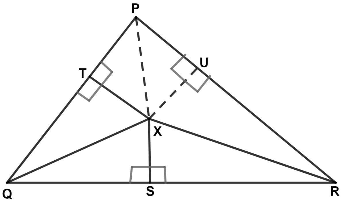 In the adjoining figure, QX and RX are the bisectors of the | KnowledgeBoat