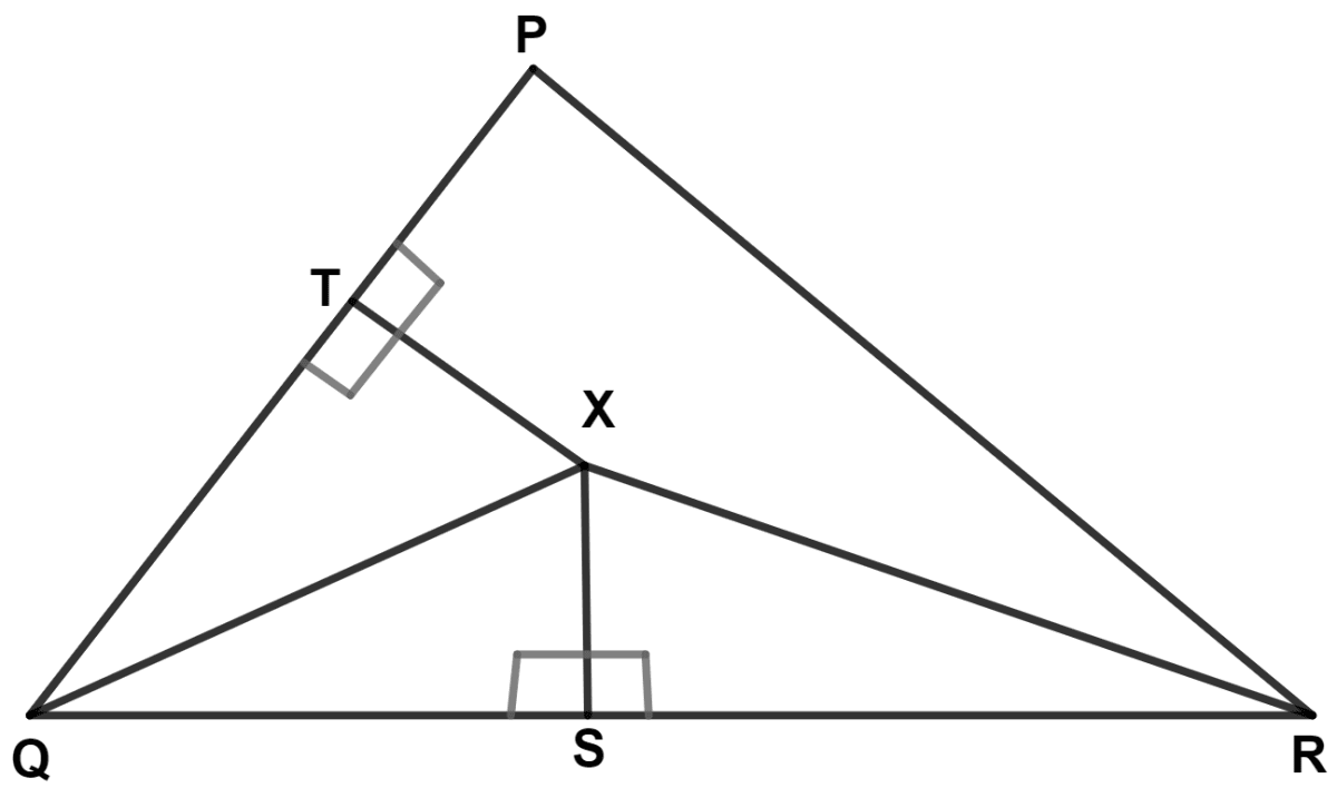 In the adjoining figure, QX and RX are the bisectors of the | KnowledgeBoat