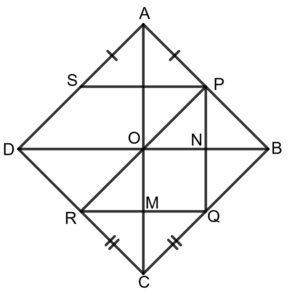 In a kite shaped figure ABCD, AB = AD and CB = CD. Points P, | KnowledgeBoat