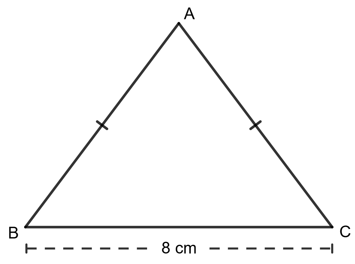 In the figure, given below, ABC is an isosceles triangle with BC = 8 cm and AB = AC = 5 cm. Find ...