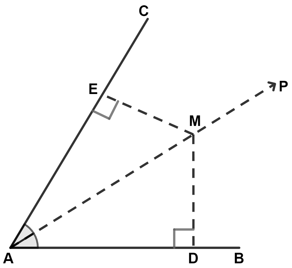 If AP bisects angle BAC and M is any point on AP, prove that ...