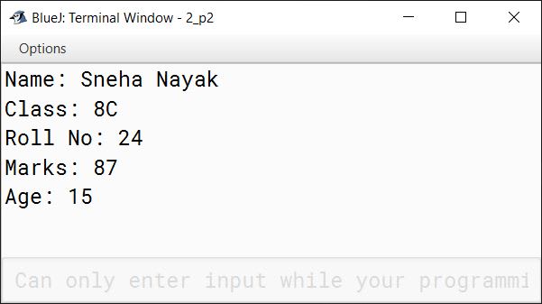 Write A Program To Print Your Name Class Roll No Marks KnowledgeBoat