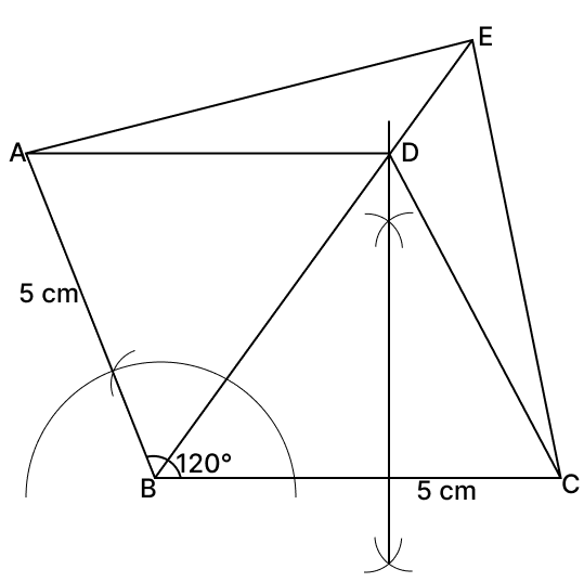 Using only a ruler and compasses, construct ∠ABC = 120°, | KnowledgeBoat