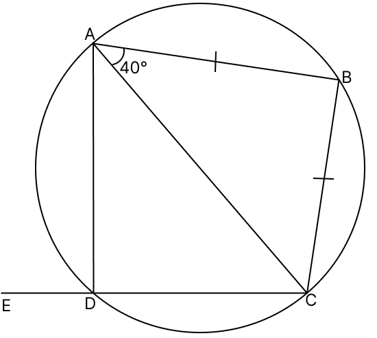 In the given figure, ABCD is a cyclic quadrilateral whose | KnowledgeBoat