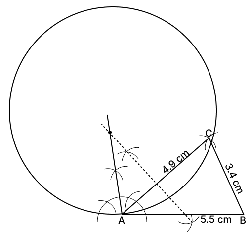 Using ruler and compasses construct (i) a triangle ABC in | KnowledgeBoat