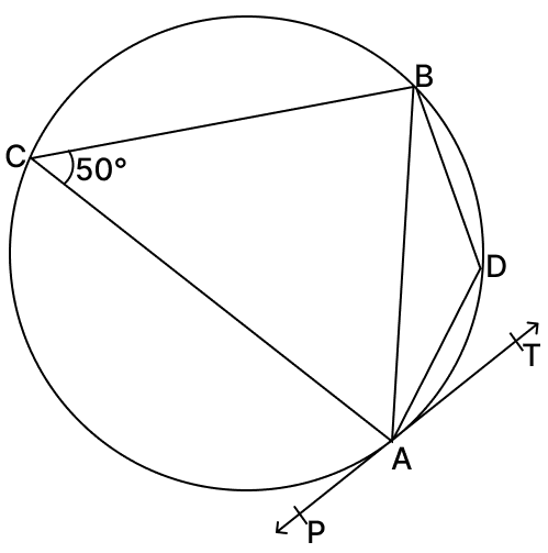 In the given figure, PAT is tangent at A to the circle with | KnowledgeBoat