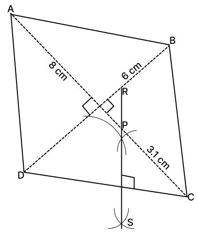 Using ruler and compasses only, construct a rhombus ABCD | KnowledgeBoat